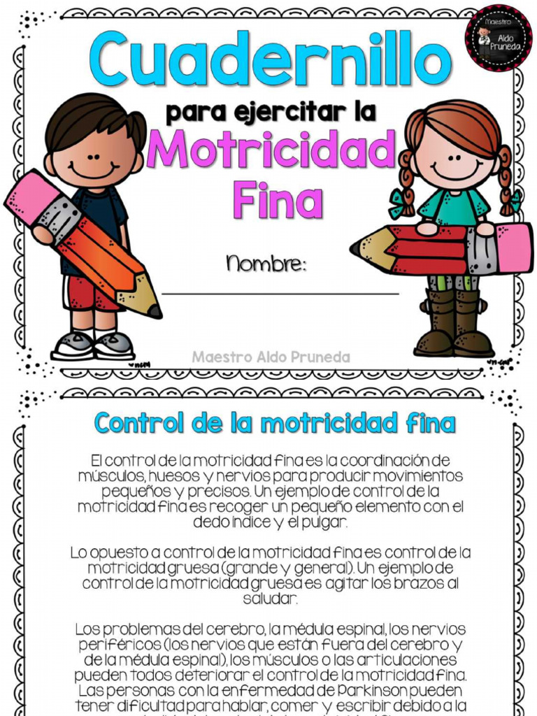 Cuadernillo Motricidad Fina Por Materiales Educativos Maestras Pdf