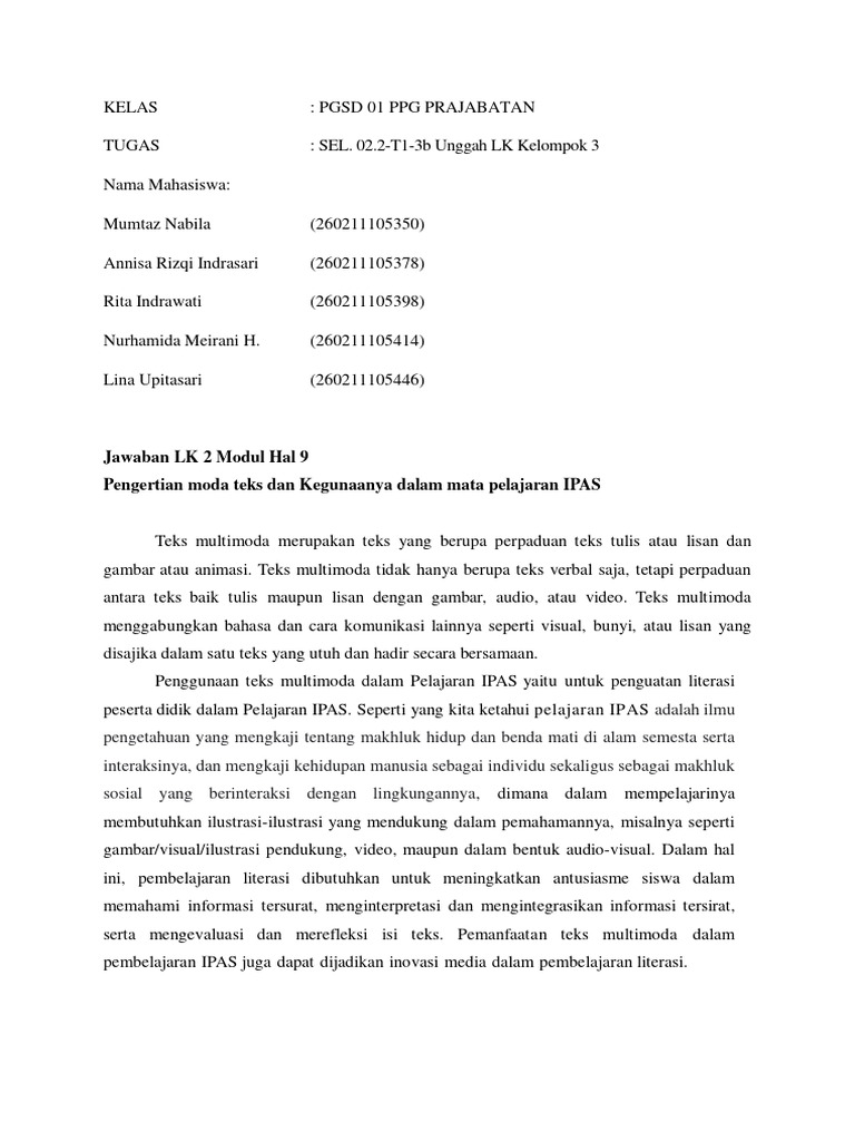 Teks Multimoda dalam Pembelajaran IPAS | PDF | Sains & Matematika