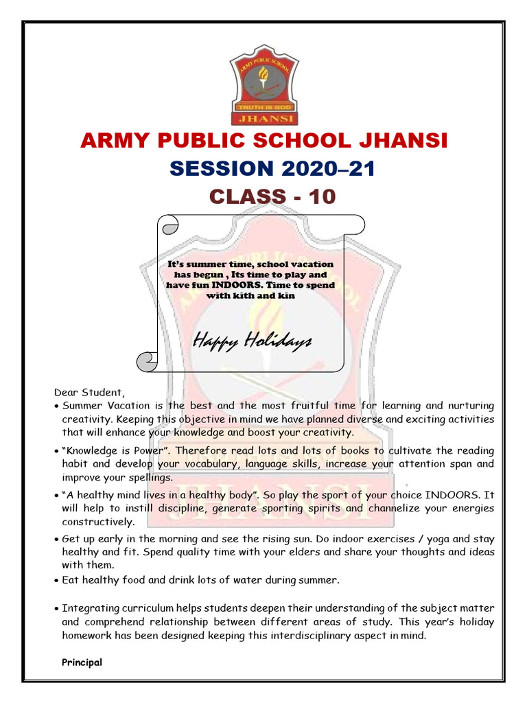 Holiday Homework Class 10 | PDF | Polynomial | Numbers
