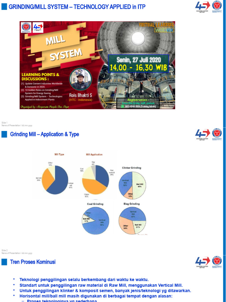 Grinding Mill System in ITP - RB | PDF | Secondary Sector Of The Economy | Industrial Processes
