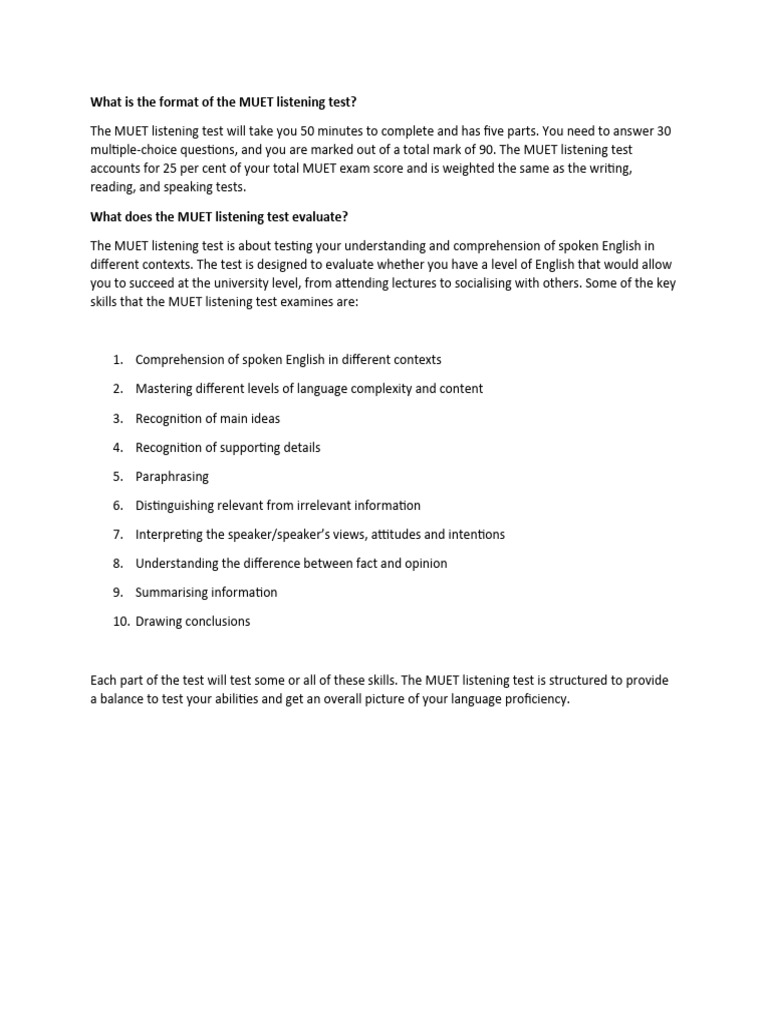Muet Listening Tips 2023 | PDF | Reading Comprehension | Multiple Choice