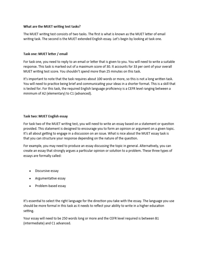 Muet Writing Tips 2023 | PDF | Essays | Reason