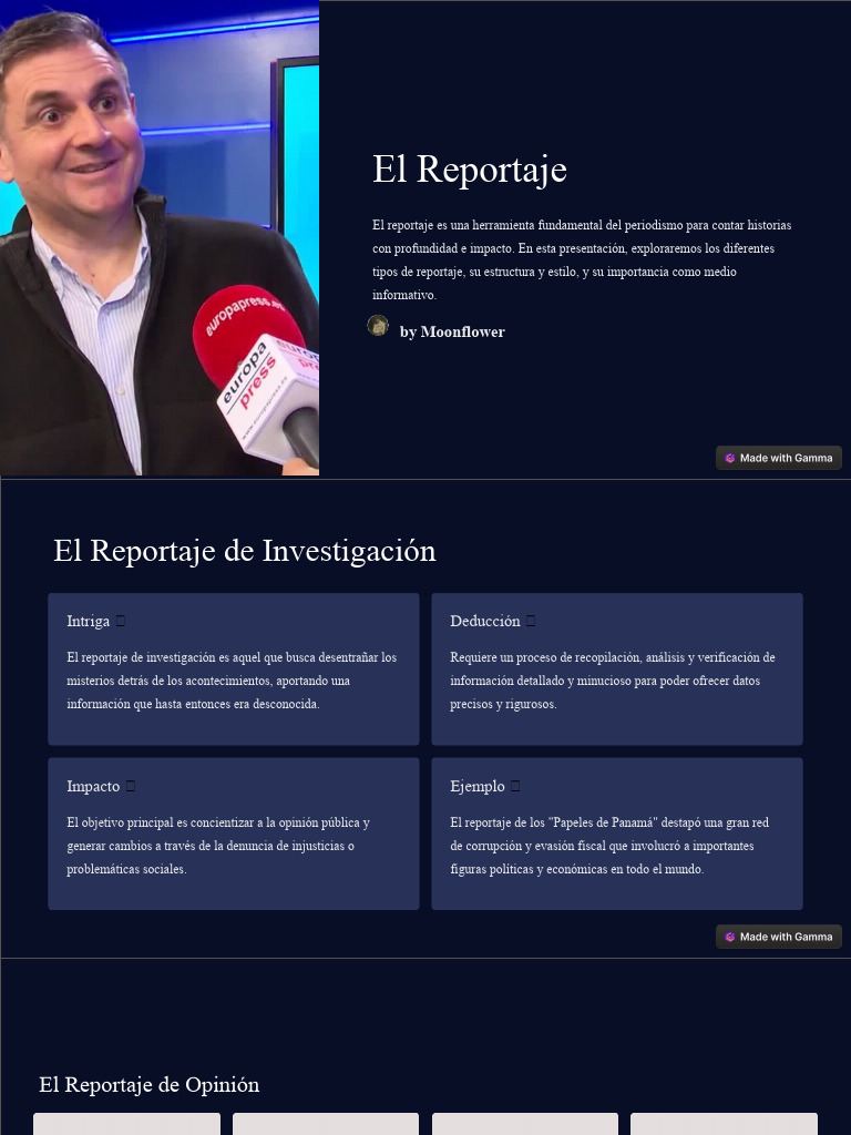 Tipos y Estructura del Reportaje | PDF | Periodismo