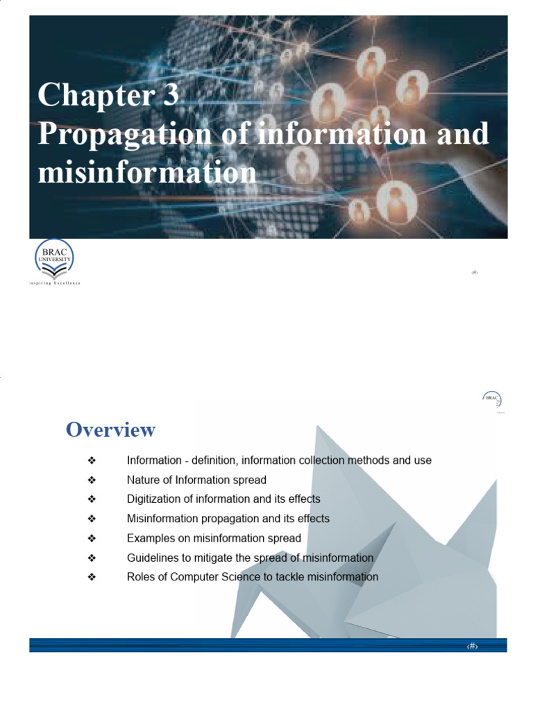 CSE101 Chapter 3 Propagation of Information and Misinformation | PDF