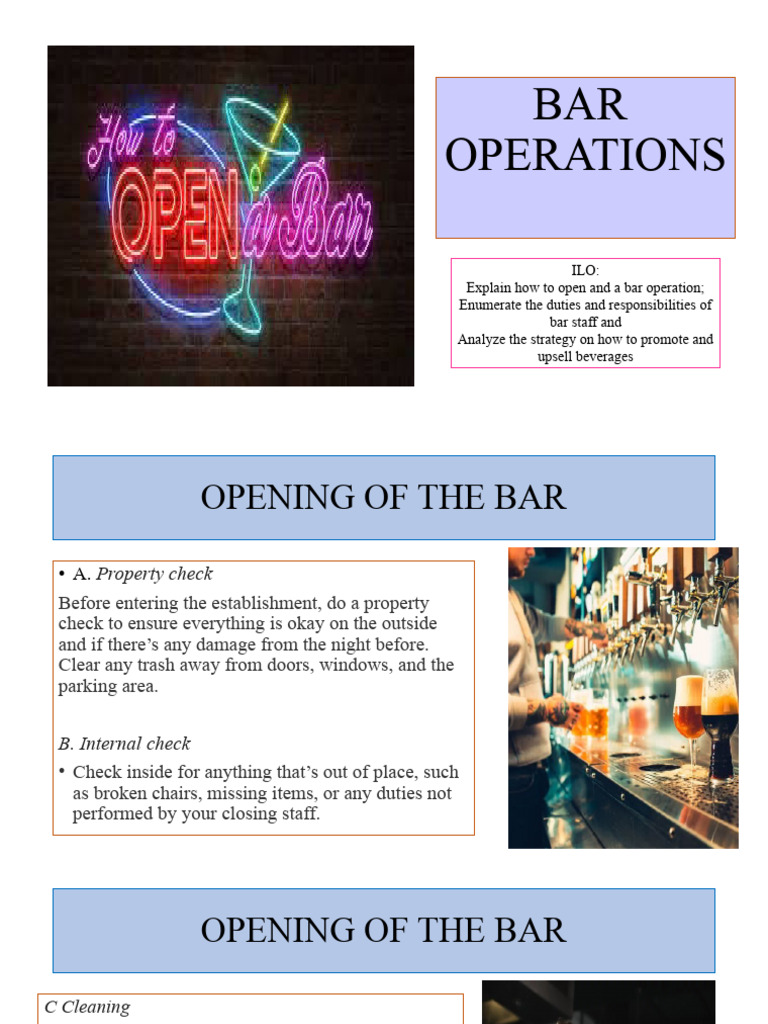 l2+ +Bar+Operations | PDF | Bartender | Point Of Sale