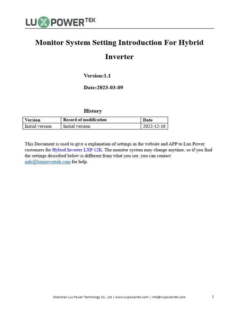 HybridSettingGuidance 12K Enduser | PDF