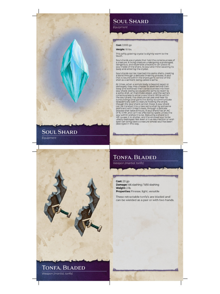 Soul Shard and Tonfa Blade Print | PDF