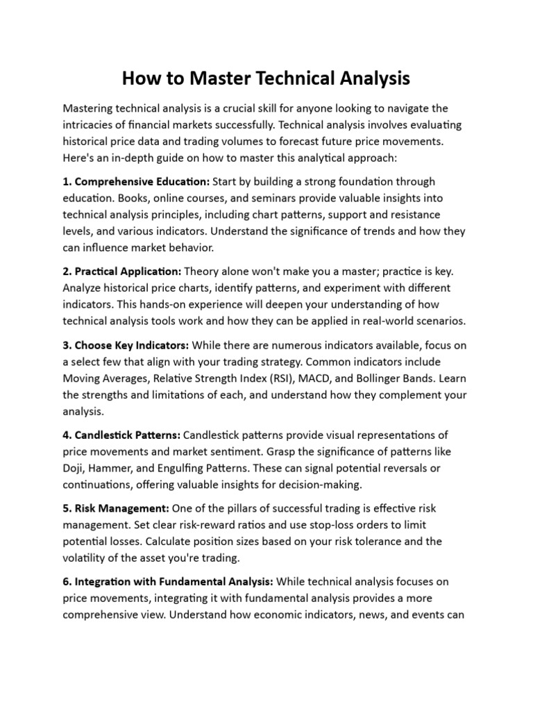 How To Master Technical Analysis | PDF | Technical Analysis | Financial Markets