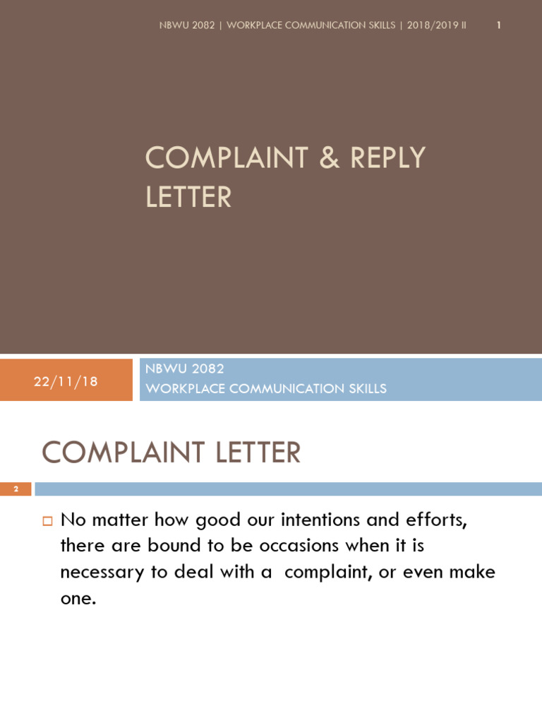 4 - Complaint & Reply Letter | PDF | Communication