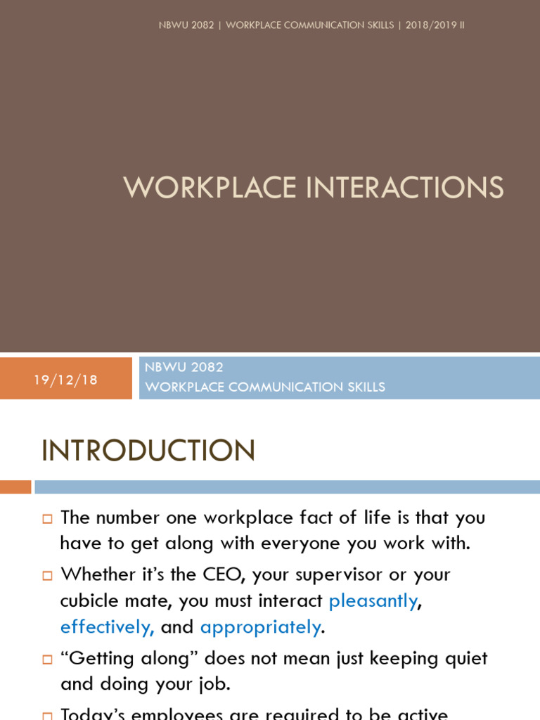 6 - Workplace Interactions | Download Free PDF | Communication | Profanity