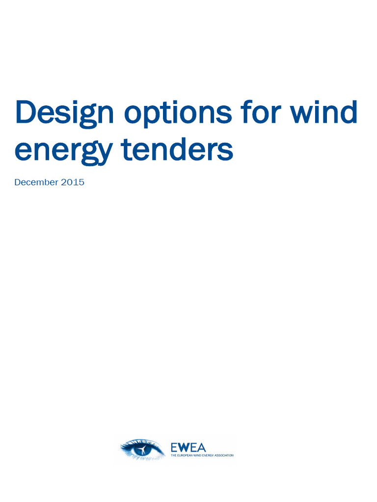 EWEA Design Options For Wind Energy Tenders | PDF | Auction | Wind Power