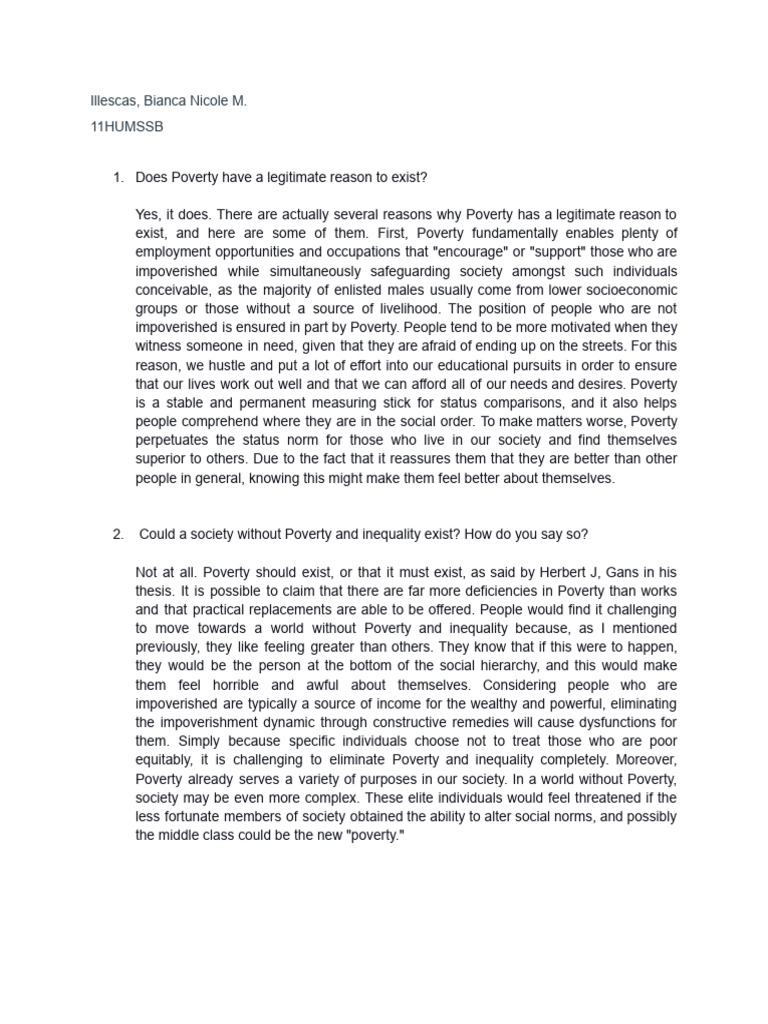 The Role of Poverty in Society's Structure | PDF | Poverty | Poverty ...