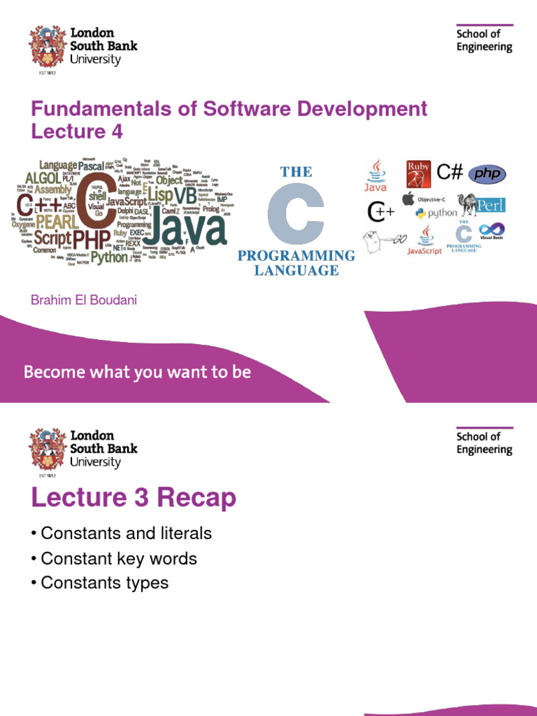 Lecture 4 C Basics Operators | PDF | Software Engineering | Software ... Lecture 4 C Basics Operators | PDF | Software Engineering | Software ...