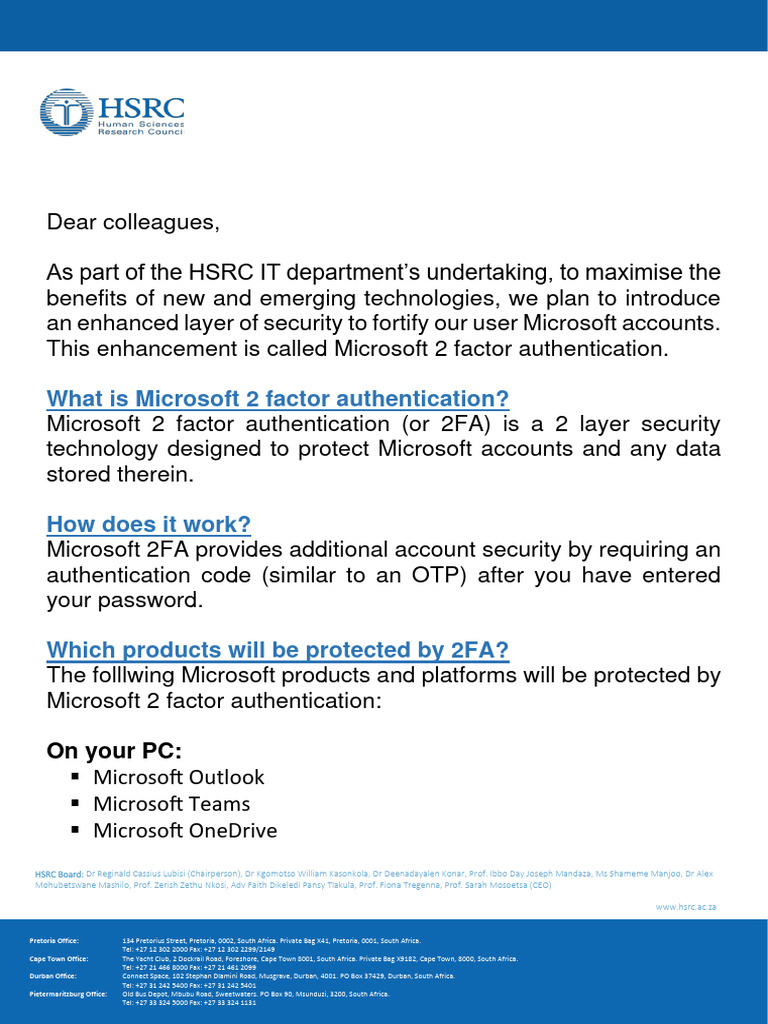 Microsoft 2 Factor Authentication - Additional Information | PDF | Security Engineering | Computing