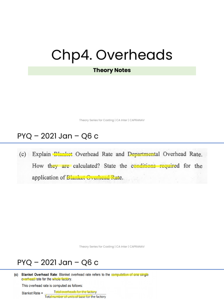 CA Inter Costing Theory Notes | PDF | Technology & Engineering