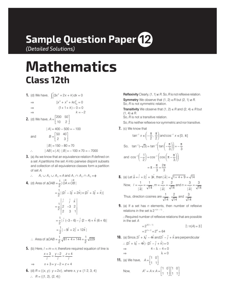 CBSE I Succeed Math 12th SP12 | PDF | Applied Mathematics | Mathematical Objects