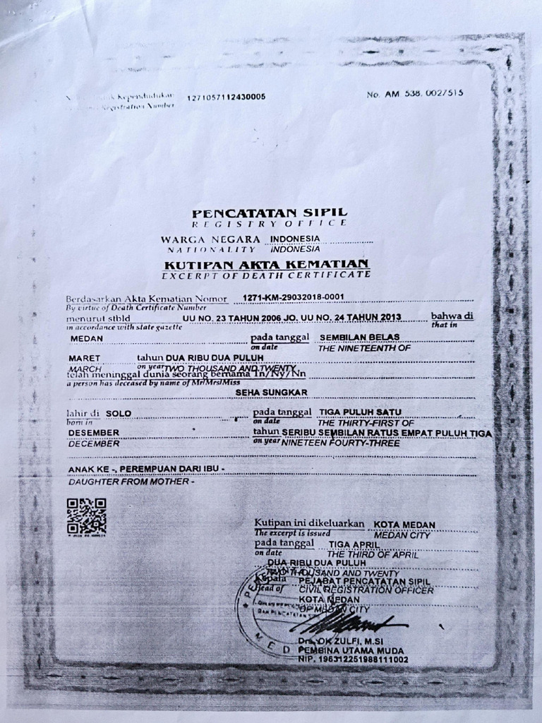 Akta Kematian | PDF