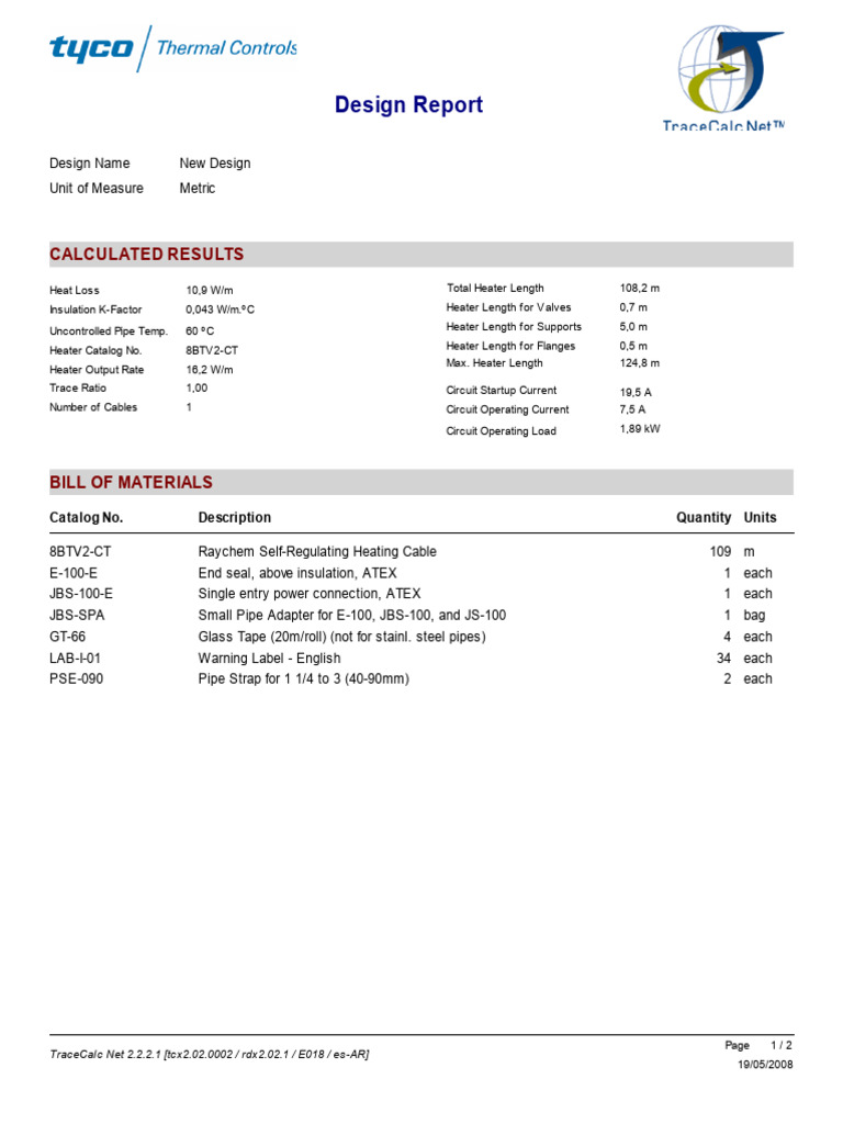 TCNet Design Report | PDF | Pipe (Fluid Conveyance) | Thermal Insulation