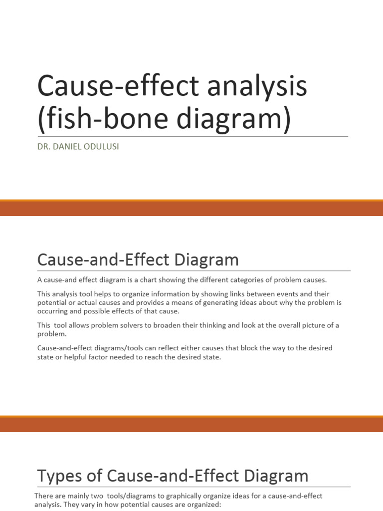 Quality Improvement Tools, Part2 - Cause-Effect Diagram. | PDF | Causality | Cognitive Science