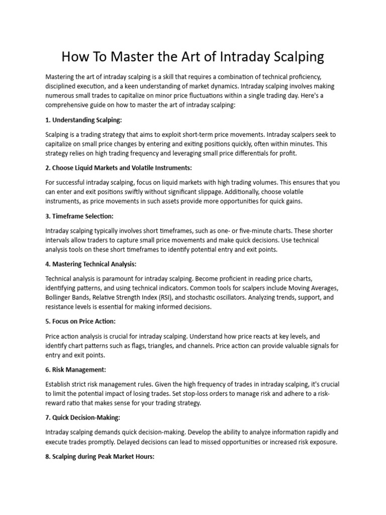 How To Master The Art of Intraday Scalping | PDF | Day Trading ...