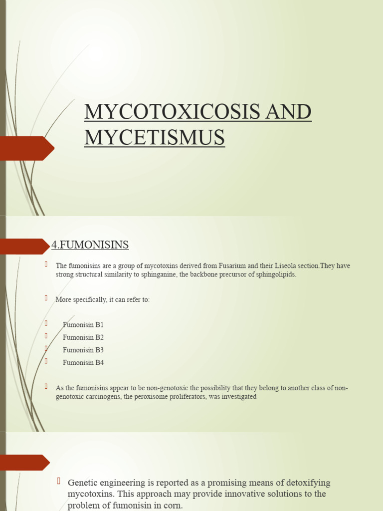 Fumonisins and Mycetismus Overview | PDF | Toxicology | Medical Specialties