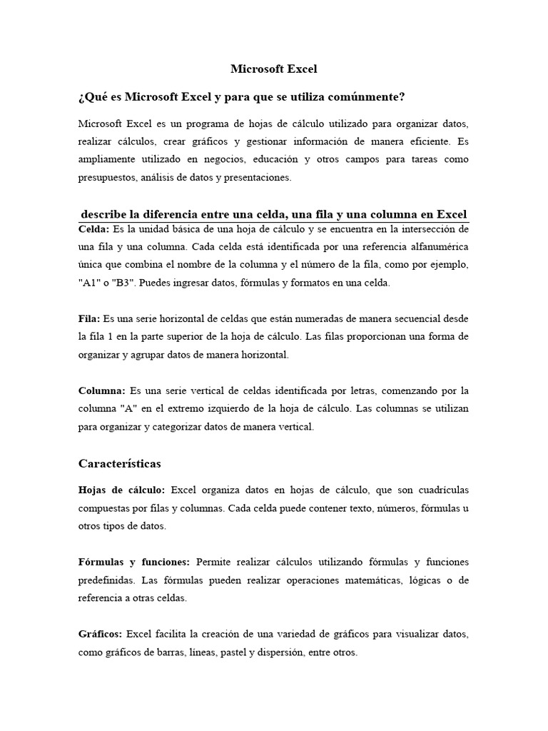 Microsoft Excel | PDF | Microsoft Excel | Hoja de cálculo Microsoft Excel | PDF | Microsoft Excel | Hoja de cálculo