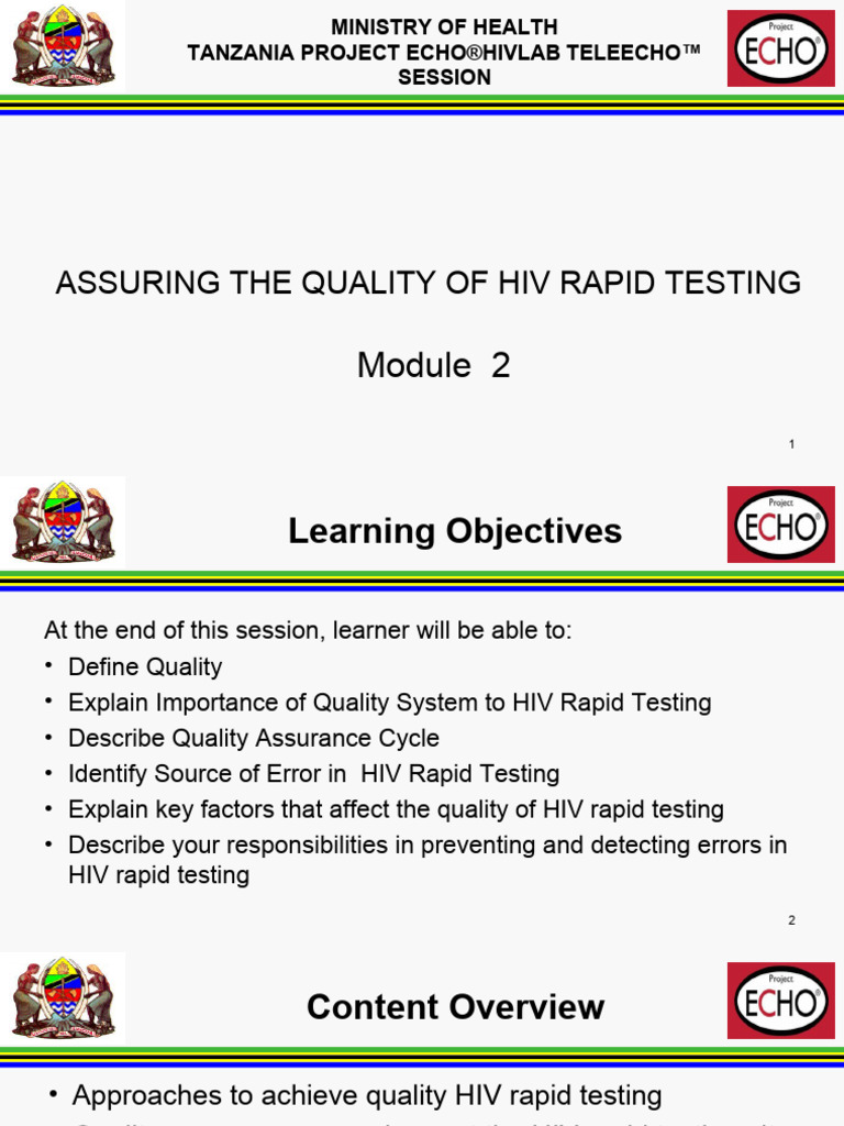 Module 2 Assuring The Quality of HIV Rapid Testing | PDF | Quality ...
