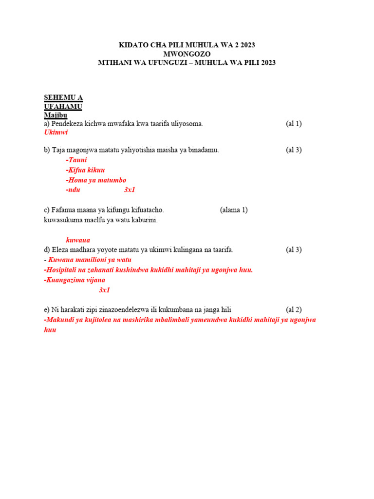 Kiswahili F2 MS | PDF