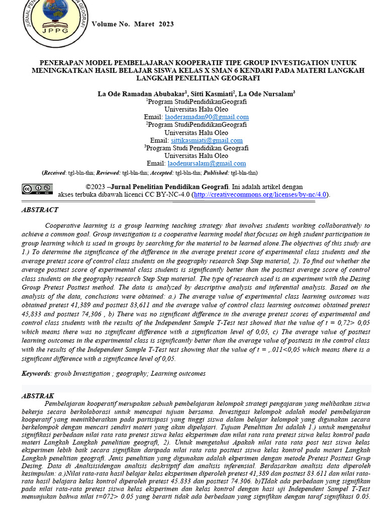 Jurnal Revisi 2 - LAODE RAMADAN ABUBAKAR | PDF | Scientific Method | Evaluation Methods