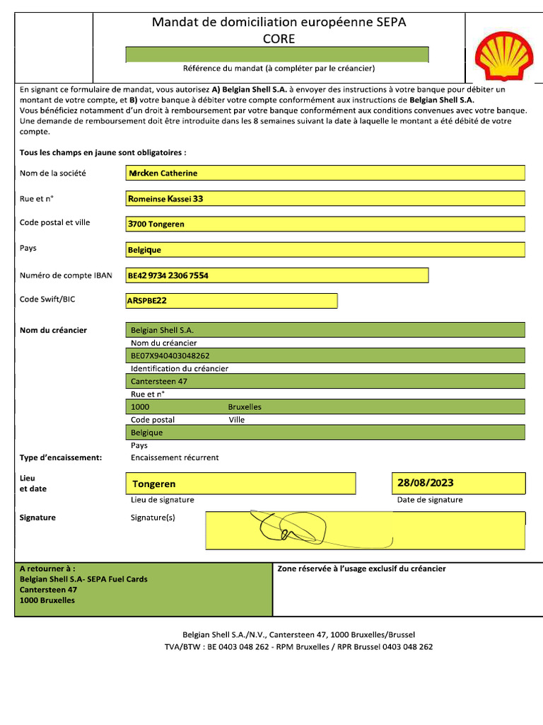 Le Mandat Sepa Core | PDF