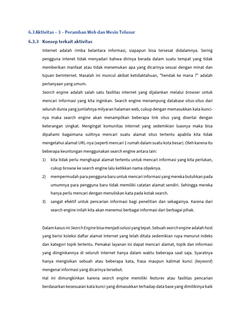 Referensi Materi - Peramban Web Dan Mesin Telusur | PDF Referensi Materi - Peramban Web Dan Mesin Telusur | PDF