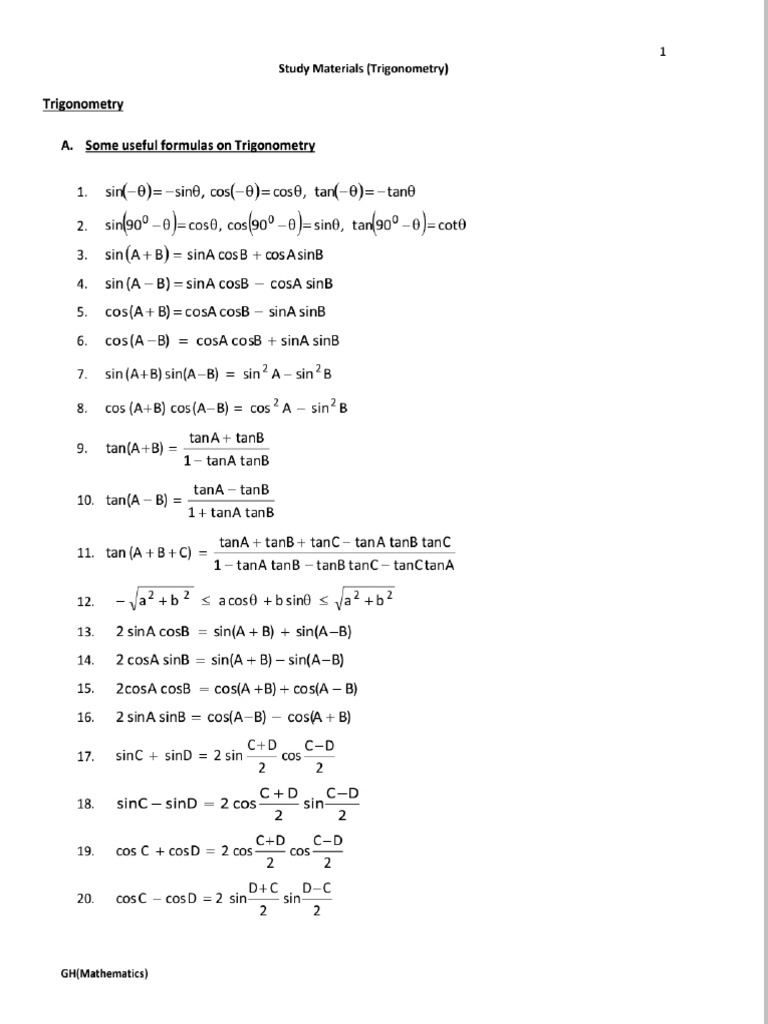 Trigonometry 1 | PDF