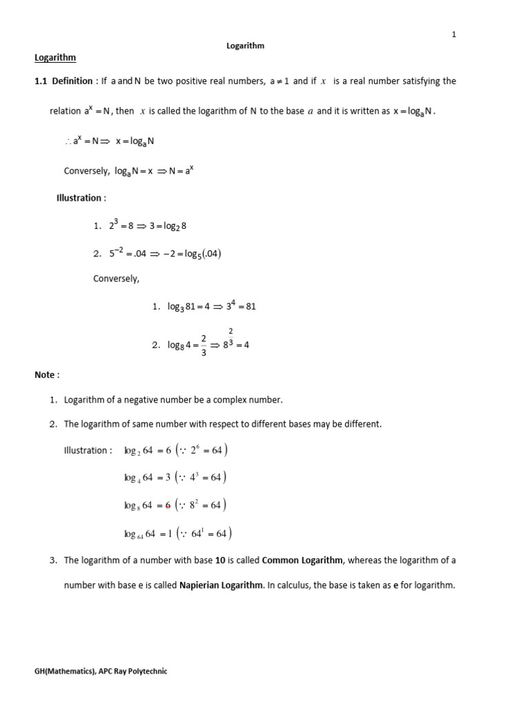 Logarithm | PDF | Logarithm | Numbers