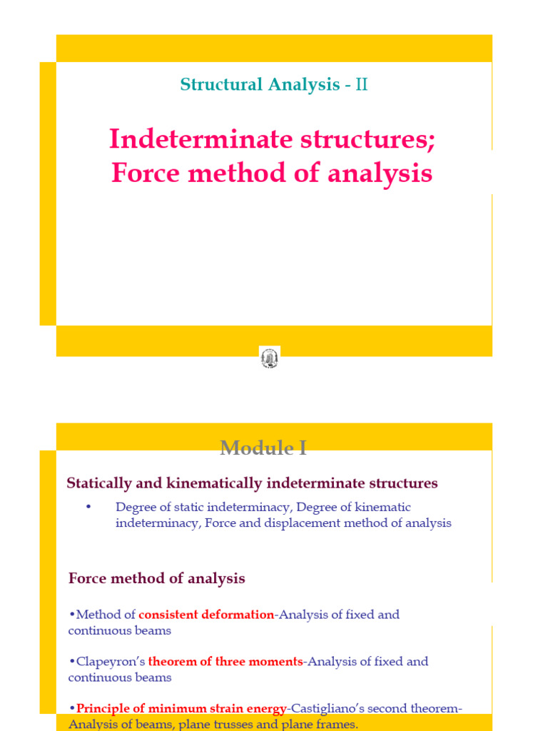 Force Method Indeterminate Structure | PDF | Rotation Around A Fixed Axis | Beam (Structure)
