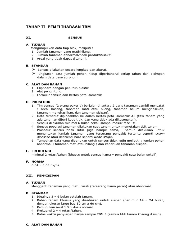 Tahap Ii Pemeliharaan TBM | PDF