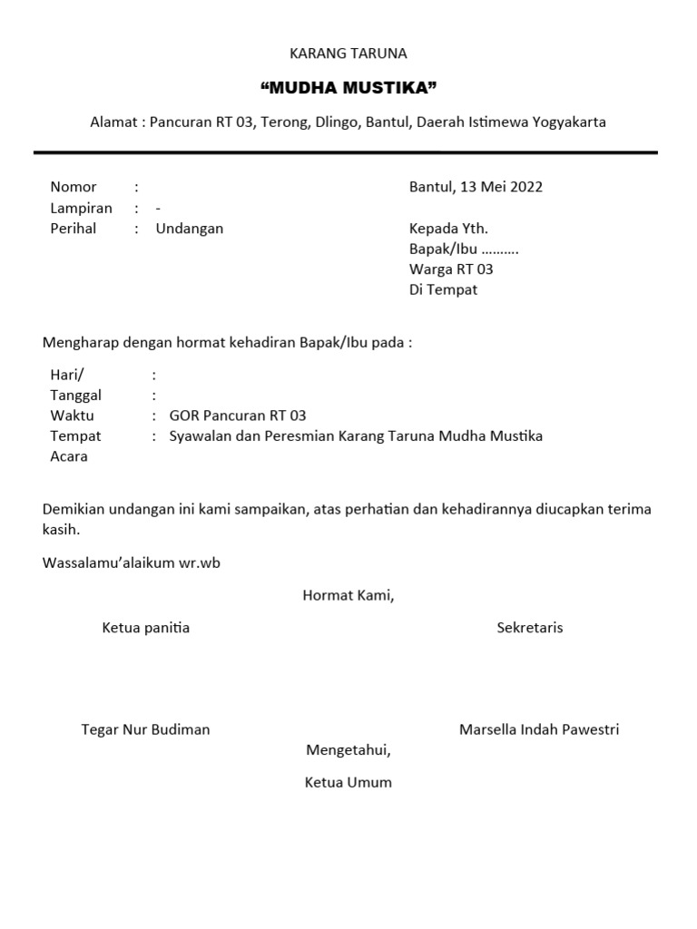 Undangan Syawalan | PDF