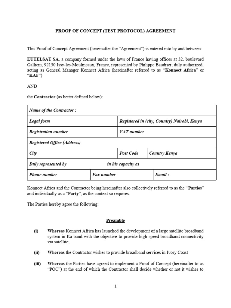 Proof of Concept Agreement | Download Free PDF | Legal Liability ...