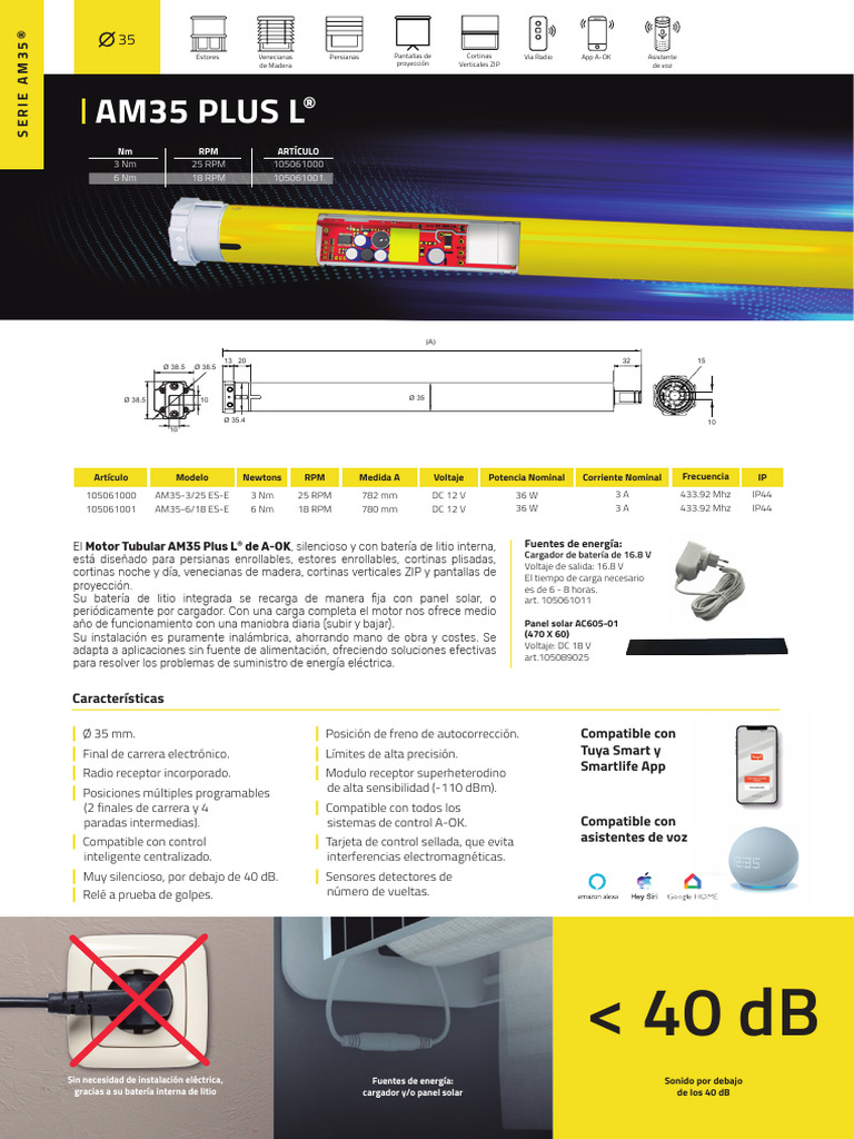 Ficha Tecnica Am 35 Plus L A Ok | PDF | Cargador de batería | Ingenieria Eléctrica