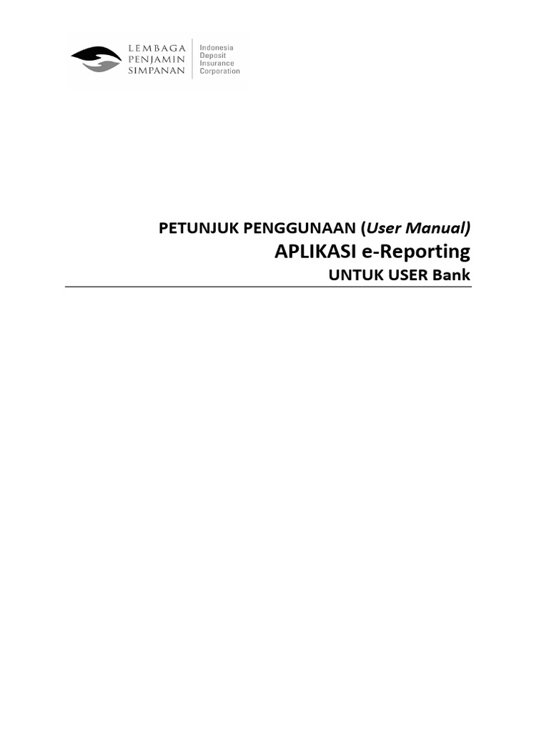 Petunjuk Penggunaan Ereporting - BPR | PDF