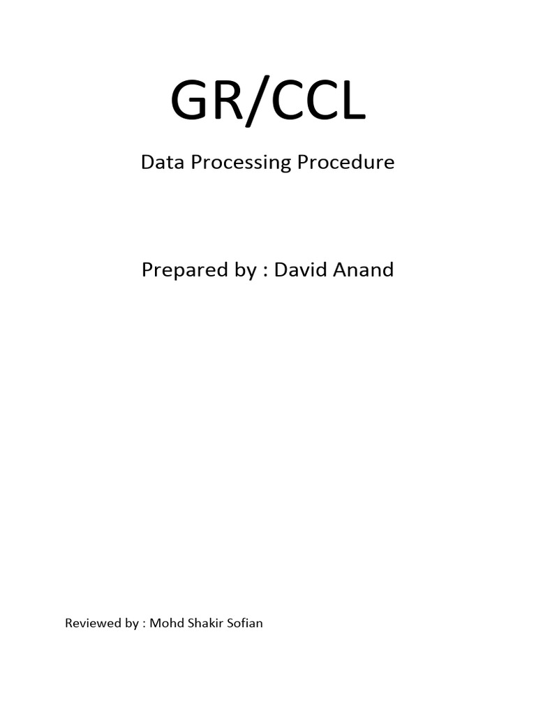 GRCCL Processing Data Procedure | PDF