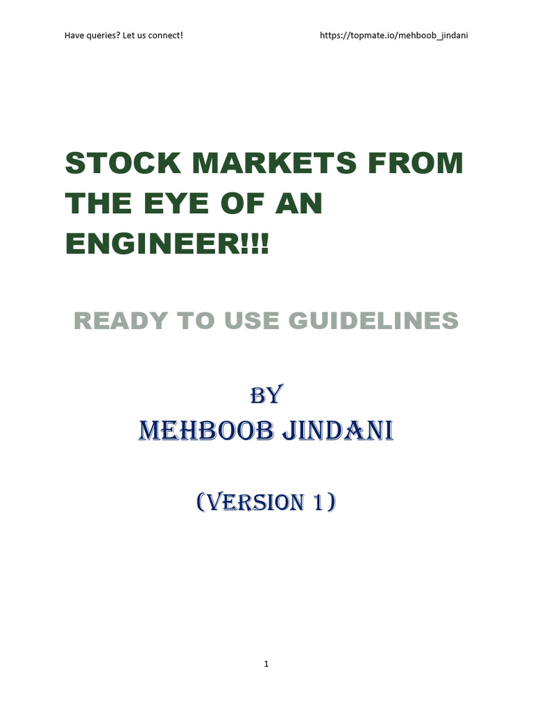 Stock Markets From The Eye of An Engineer!!! PDF | PDF | Futures ...