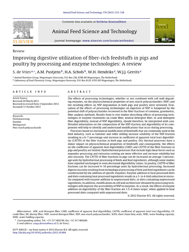 Enhancing Fiber Digestibility in Pigs | PDF | Dietary Fiber | Diet ...