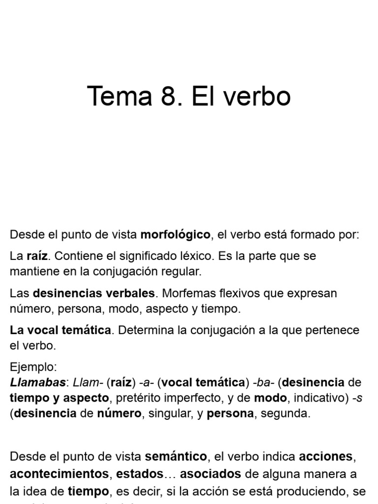 El Verbo | PDF | Verbo | Numero Gramatical