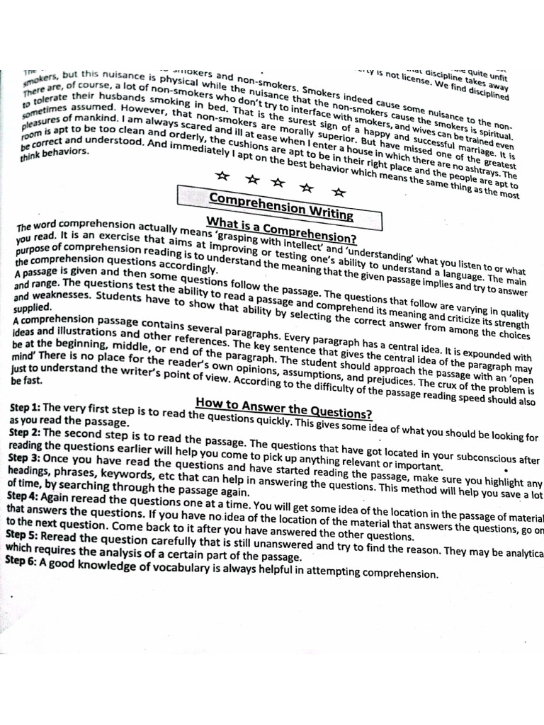 Writing Comprehension | PDF