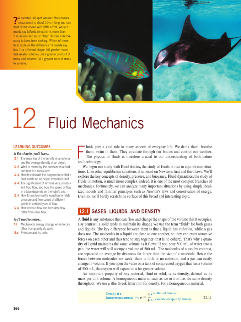 Fluid Mechanics: Gases, Liquids, and Density | PDF | Buoyancy | Pressure