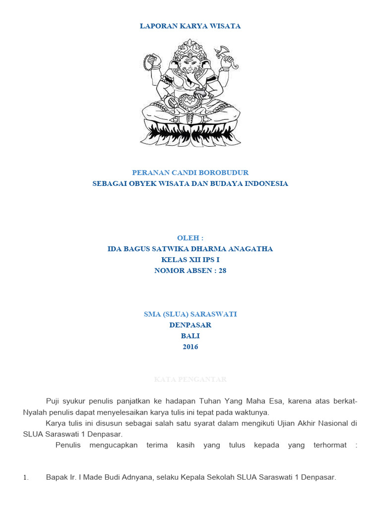 Contoh Laporan Karya Wisata | PDF