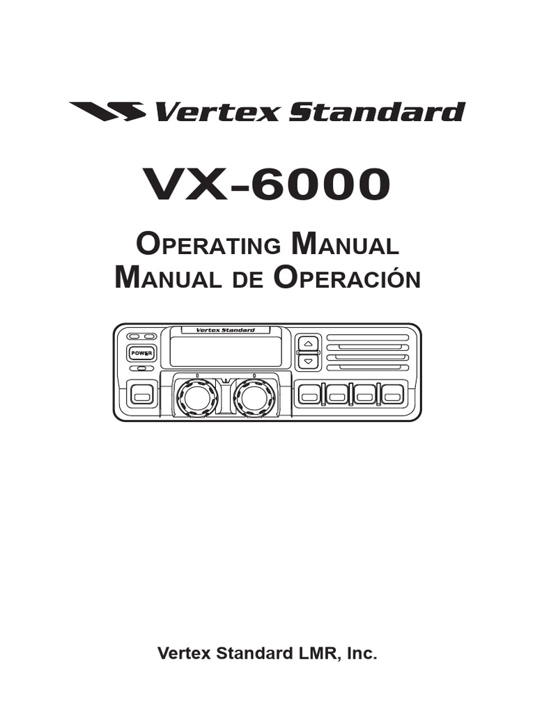 Vertex VX 6000 Operating Manual | PDF | Radio | Telecommunications
