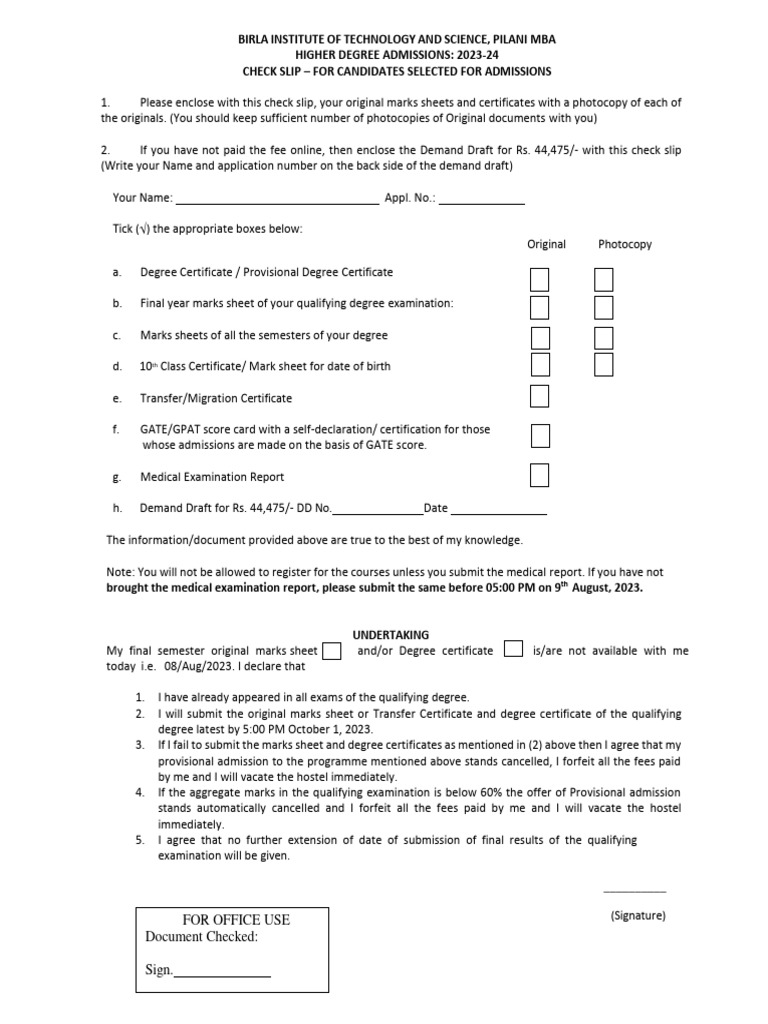 Check Slip | Download Free PDF | Academic Degree | Vocational Education