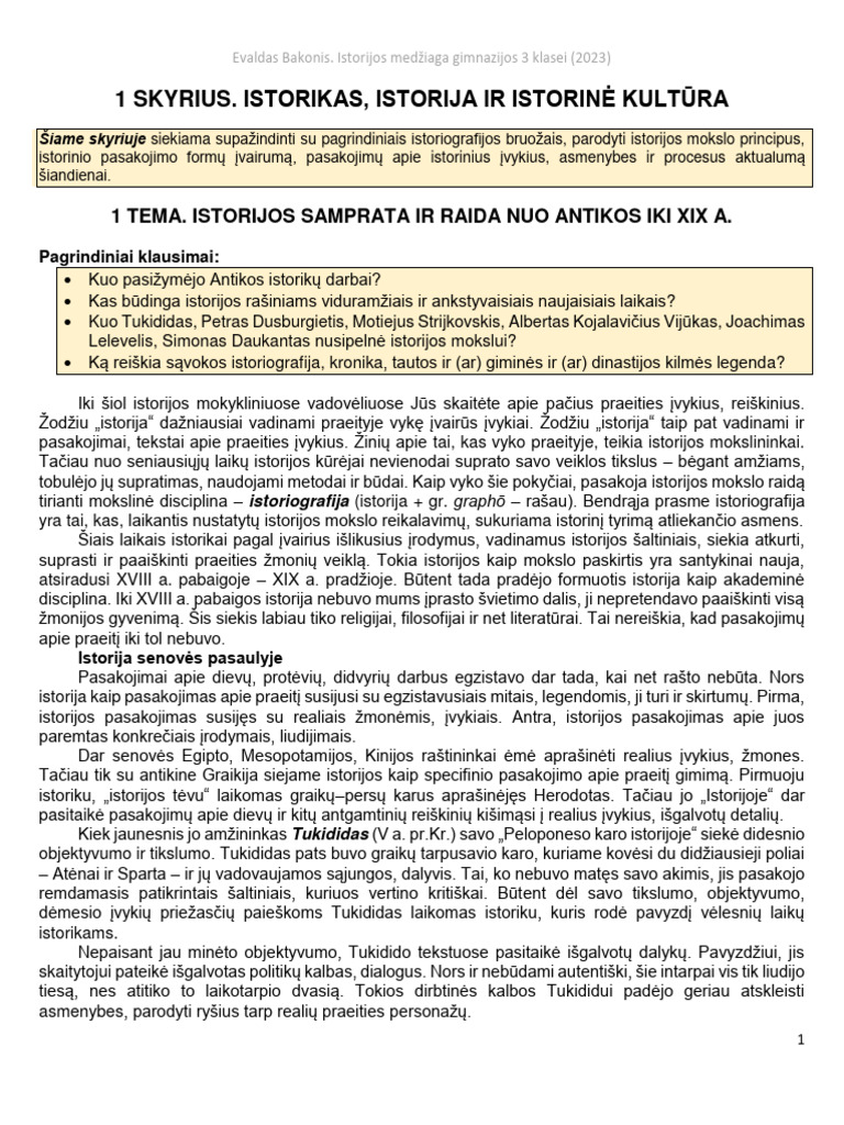 Istorikas Istorija Ir Istorine Kultura | PDF