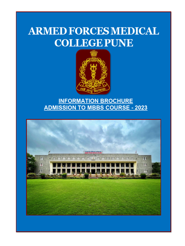 AFMC Pune MBBS Admission 2023 Guide | PDF | University And College ...